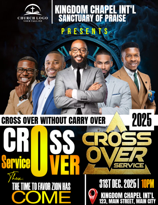 31st crossover night church service 2026 Template | PosterMyWall