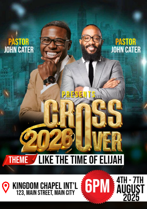 31st crossover night church service 2026 Template | PosterMyWall