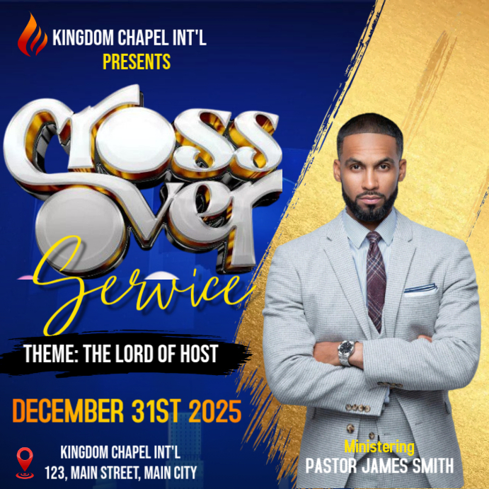 31st crossover night church service 2026 Template | PosterMyWall