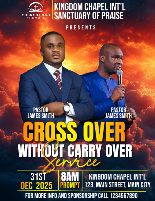 31st crossover night church service 2026 Template | PosterMyWall