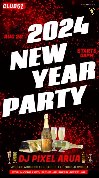 31st dec fireworks night party Templat | PosterMyWall