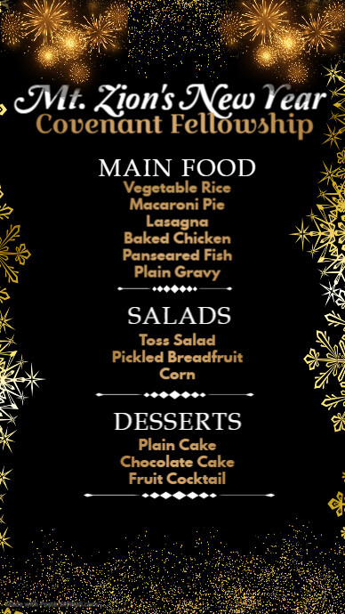 Menu new year | PosterMyWall