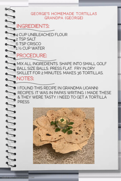 Copy of GEORGE'S HOMEMADE TORTILLAS PG1 | PosterMyWall