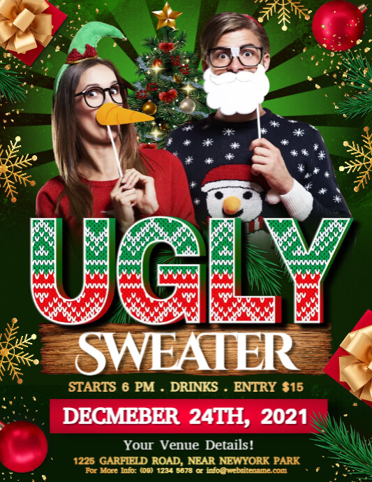 ugly sweater party, christmas, xmas | PosterMyWall