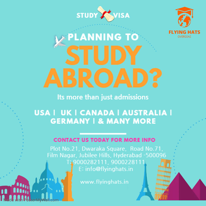 Navy Blue Student Visa Post | PosterMyWall