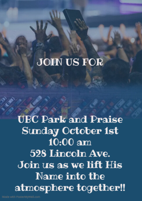 Blue Park and Praise Invitation | PosterMyWall