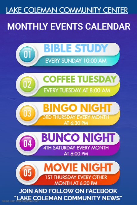 SCHEDULE | PosterMyWall