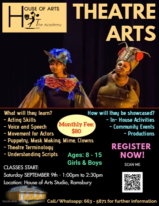 Copy of Copy of Sepia Black and White Acting Classes Online F | PosterMyWall