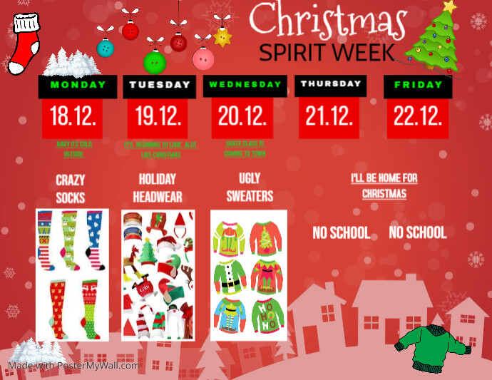 Copy of Copy of Christmas Spirit week Flyer Template | PosterMyWall