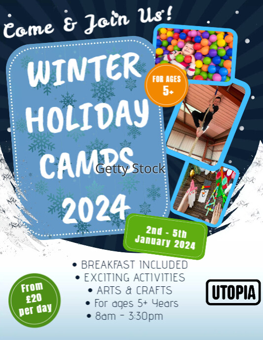 Kids Winter Camp Activities Event Flyer | PosterMyWall