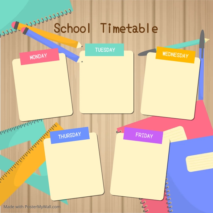 School Timetable Creative Design | PosterMyWall