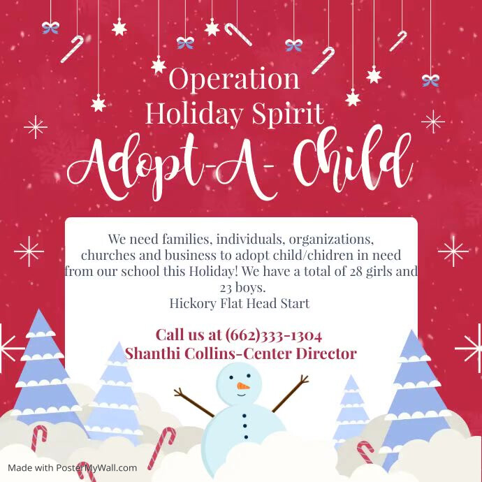 Adopt a Family for Christmas Snowfall | PosterMyWall