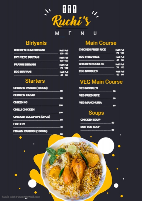 Copy of Black and Yellow Bistro Menu Design | PosterMyWall