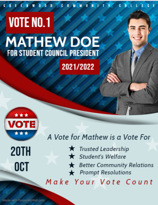 Copy of Election campaign poster design template | PosterMyWall