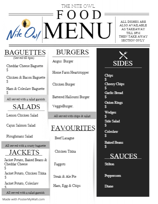Copy of Copy of Menu | PosterMyWall