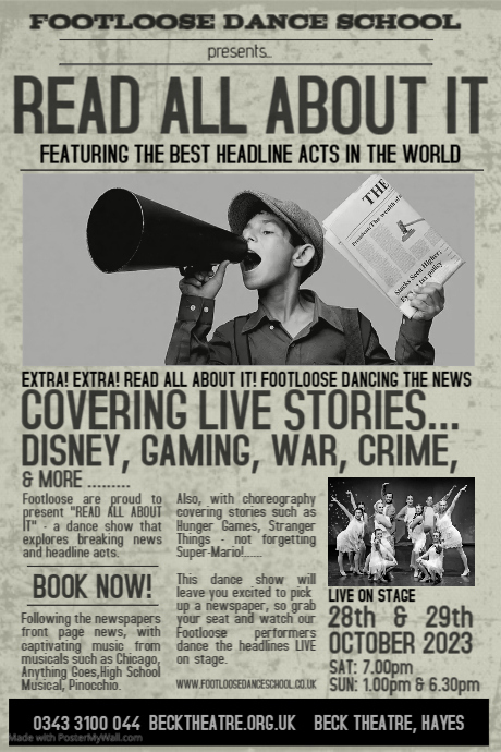 Copy of old newspaper concert event flyer template newsletter ...