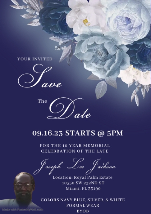 Copy of Save the date Dad's Memorial | PosterMyWall