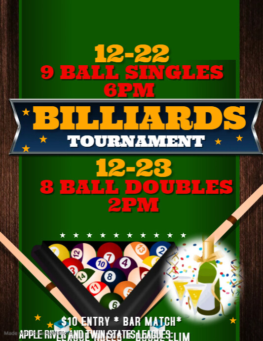 Copy of BILLIARDS FLYER | PosterMyWall