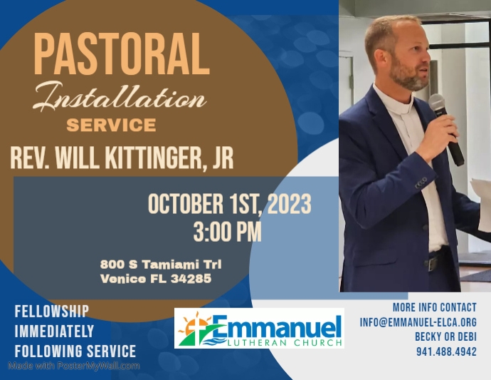 Pastoral Installation Service Church Flyer | PosterMyWall