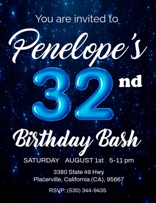 32nd bday Template | PosterMyWall