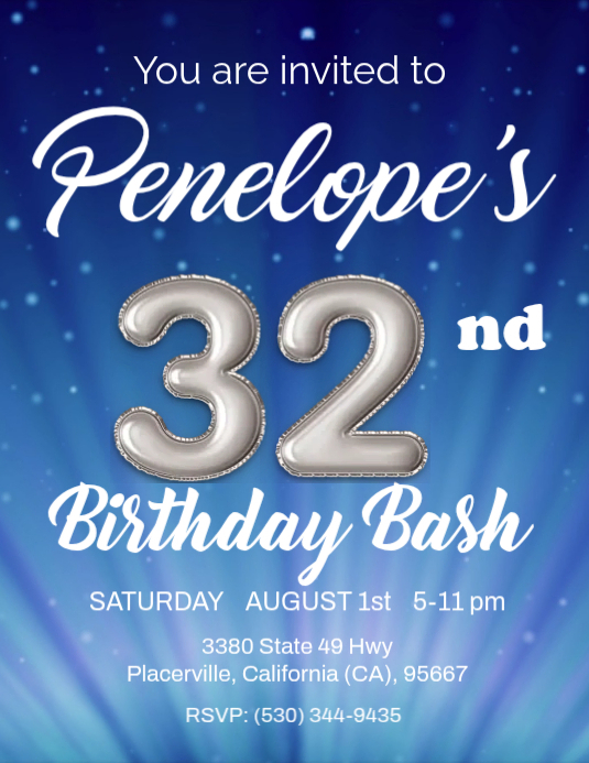 Modèle 32e Anniversaire | PosterMyWall