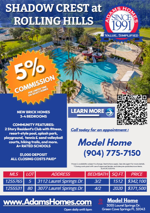 Shadow Crest at Rolling Hills 5% Co-broker | PosterMyWall