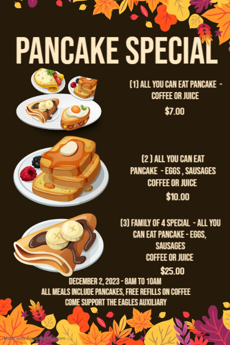 Restaurant Breakfast Menu | PosterMyWall