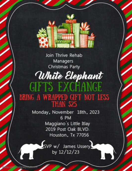 Christmas white elephant invitation (1) | PosterMyWall