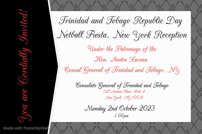 Trinidad and Tobago Consulate Reception | PosterMyWall