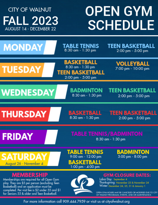 SCHEDULE | PosterMyWall