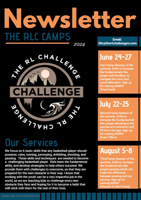 Orange Custom Branded Newsletter Page | PosterMyWall