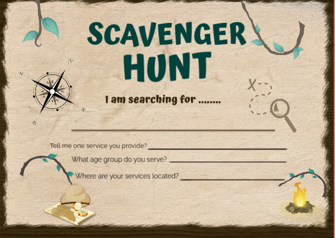 Copy of Light brown scavenger hunt design | PosterMyWall