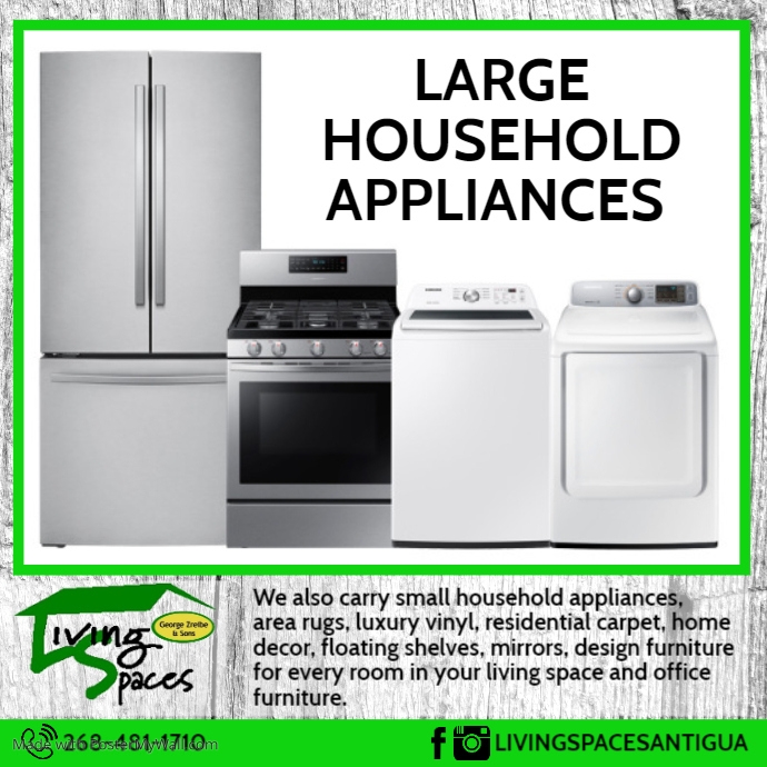 Living Spaces - Large Household Appliances | PosterMyWall