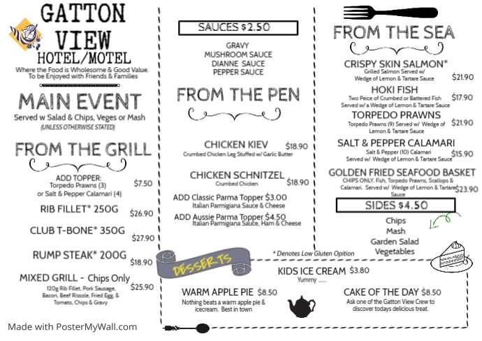 Copy of GVH menu front | PosterMyWall