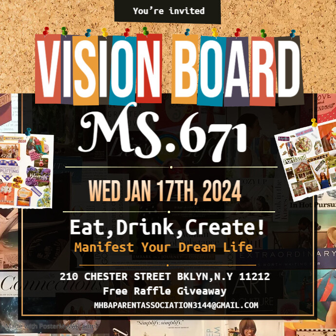 Vision board party travel invitation | PosterMyWall