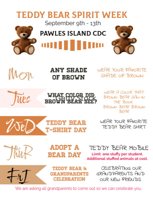 Spirit week schedule | PosterMyWall