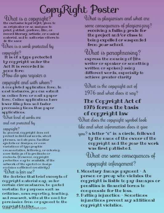 Copyright Poster | PosterMyWall