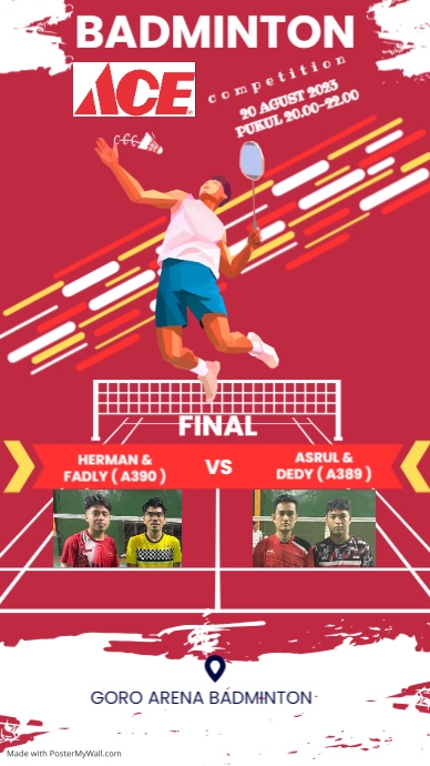 Copy of badminton tournament template | PosterMyWall