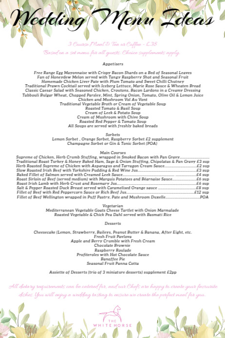 Wedding Menu Ideas | PosterMyWall