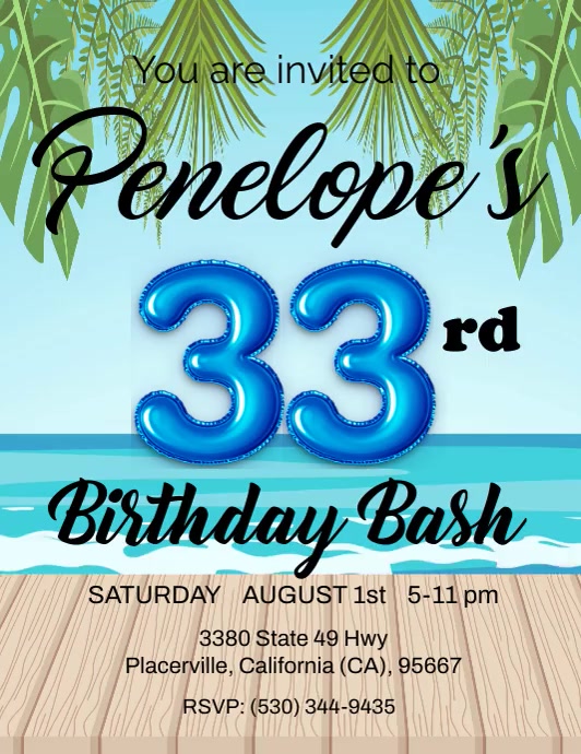 33rd birthday Template | PosterMyWall