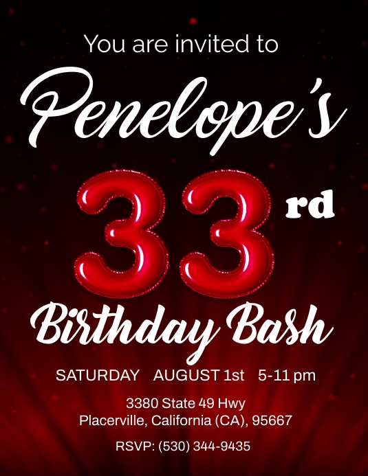 33th birthday Templat | PosterMyWall