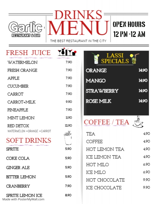 Copy of Copy of Menu | PosterMyWall