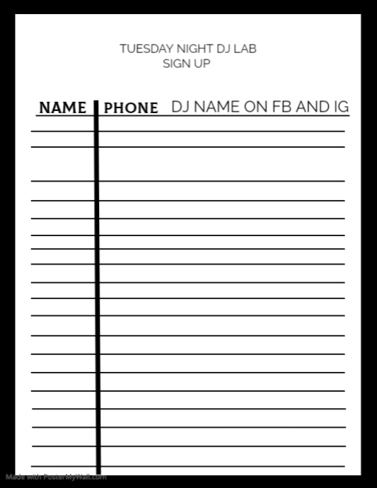 Sign Up Sheet Template | PosterMyWall