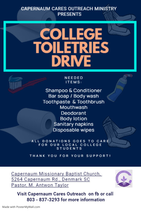 TOILETRIES DRIVE | PosterMyWall