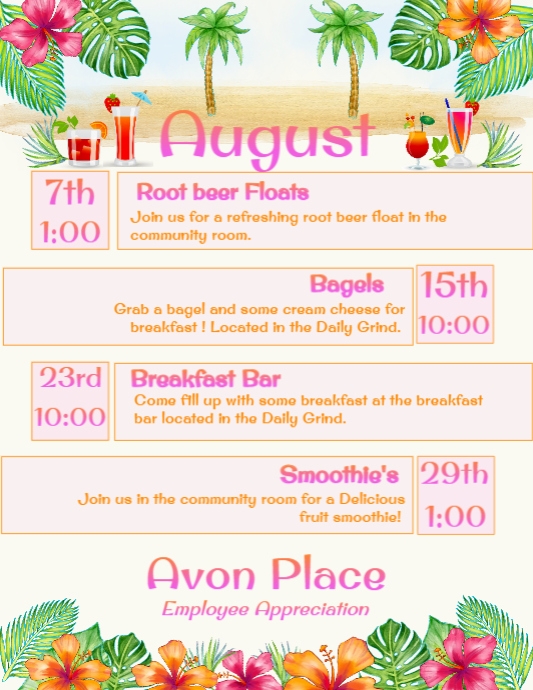 August Calendar | PosterMyWall
