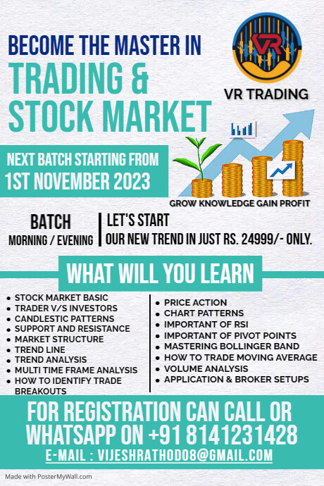 Copy of Online Stock Marketing Course Template | PosterMyWall