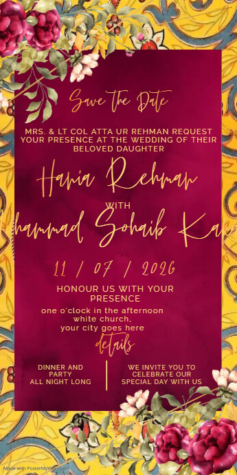 Red Wedding Invitation | PosterMyWall