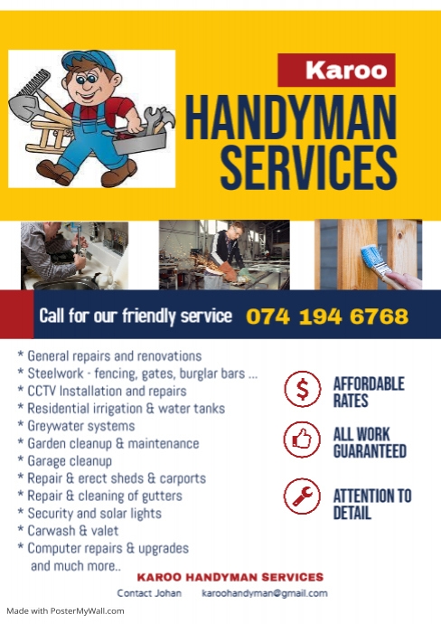 Handyman Professional Services Flyer Template | PosterMyWall