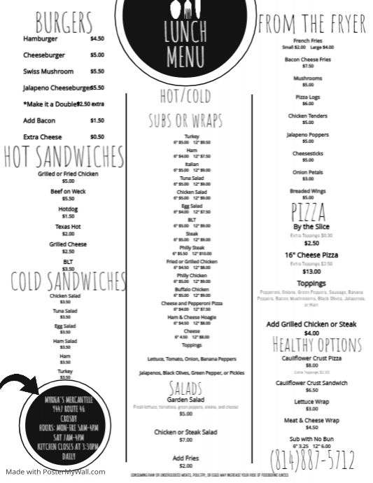 Copy of Copy of Menu | PosterMyWall