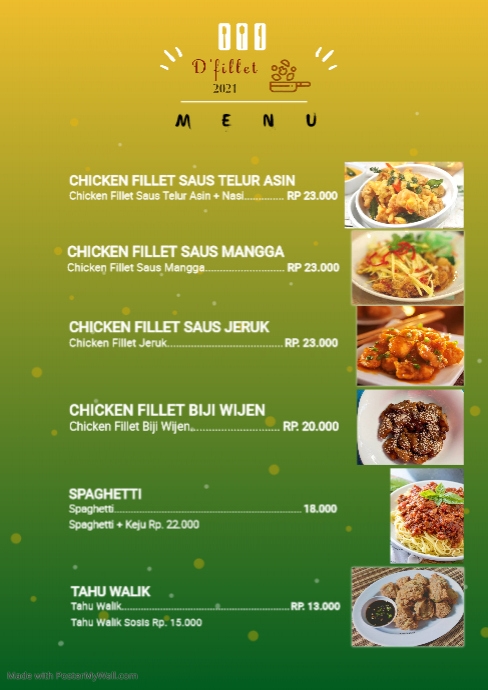 Copy of Salinan Black and Yellow Bistro Menu Design | PosterMyWall